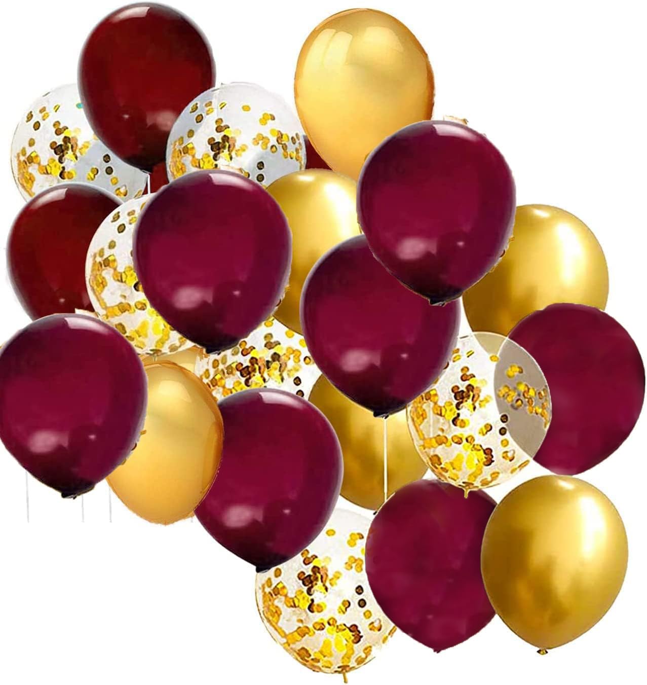 Maroon Gold Graduation Party Decorations 2025/Burgundy Gold Balloons ...