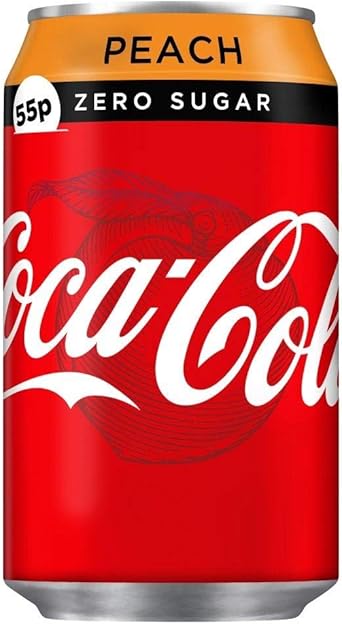 Coca Cola Peach Zero Coke Can 330ml x24 Price Marked: Amazon.co.uk: Grocery
