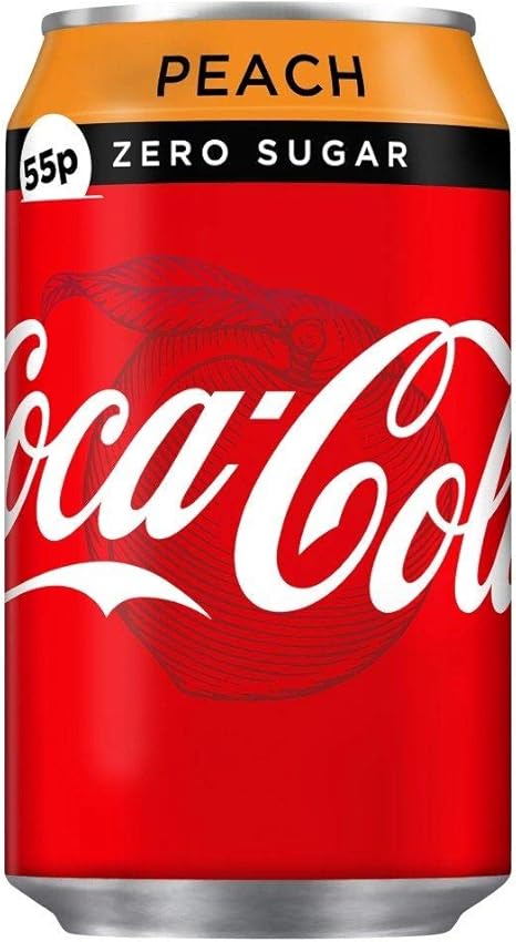 Coca Cola Peach Zero Coke Can 330ml x24 Price Marked: Amazon.co.uk: Grocery