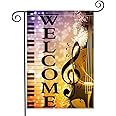 Amazon.com : HOOSUNFlagrbfa Vintage Piano Violin Music Notes Welcome ...