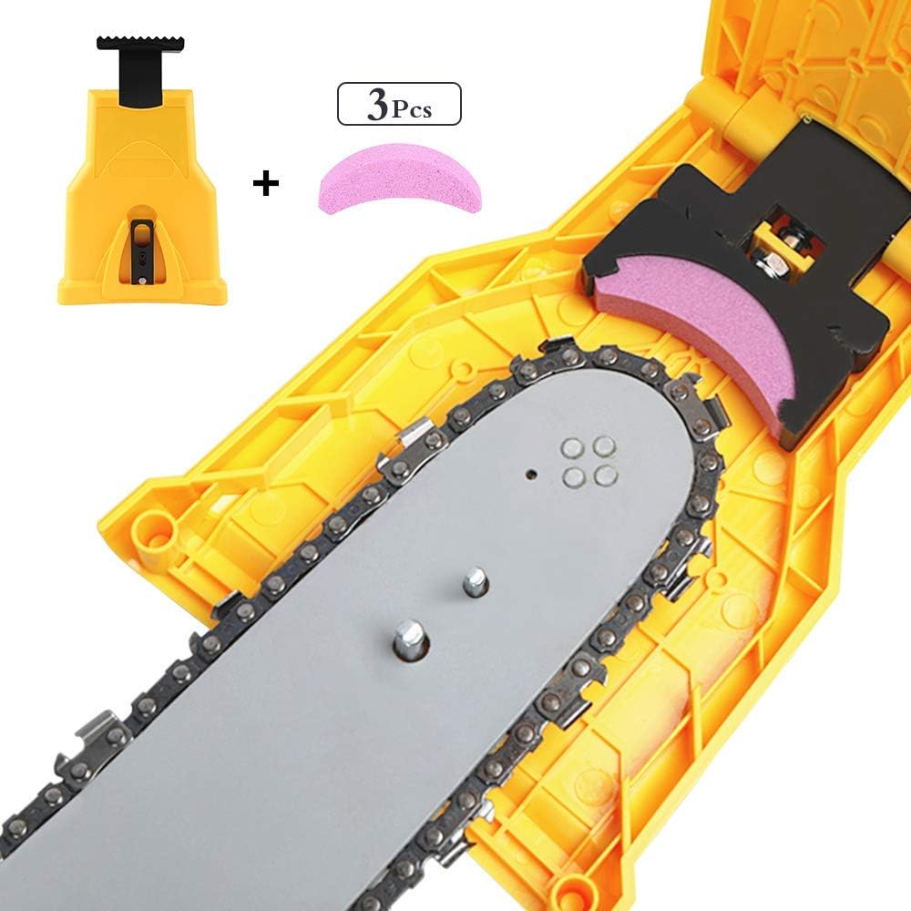Zwini Chainsaw Sharpener with 3pcs Sharpener Stones Chainsaw Teeth ...