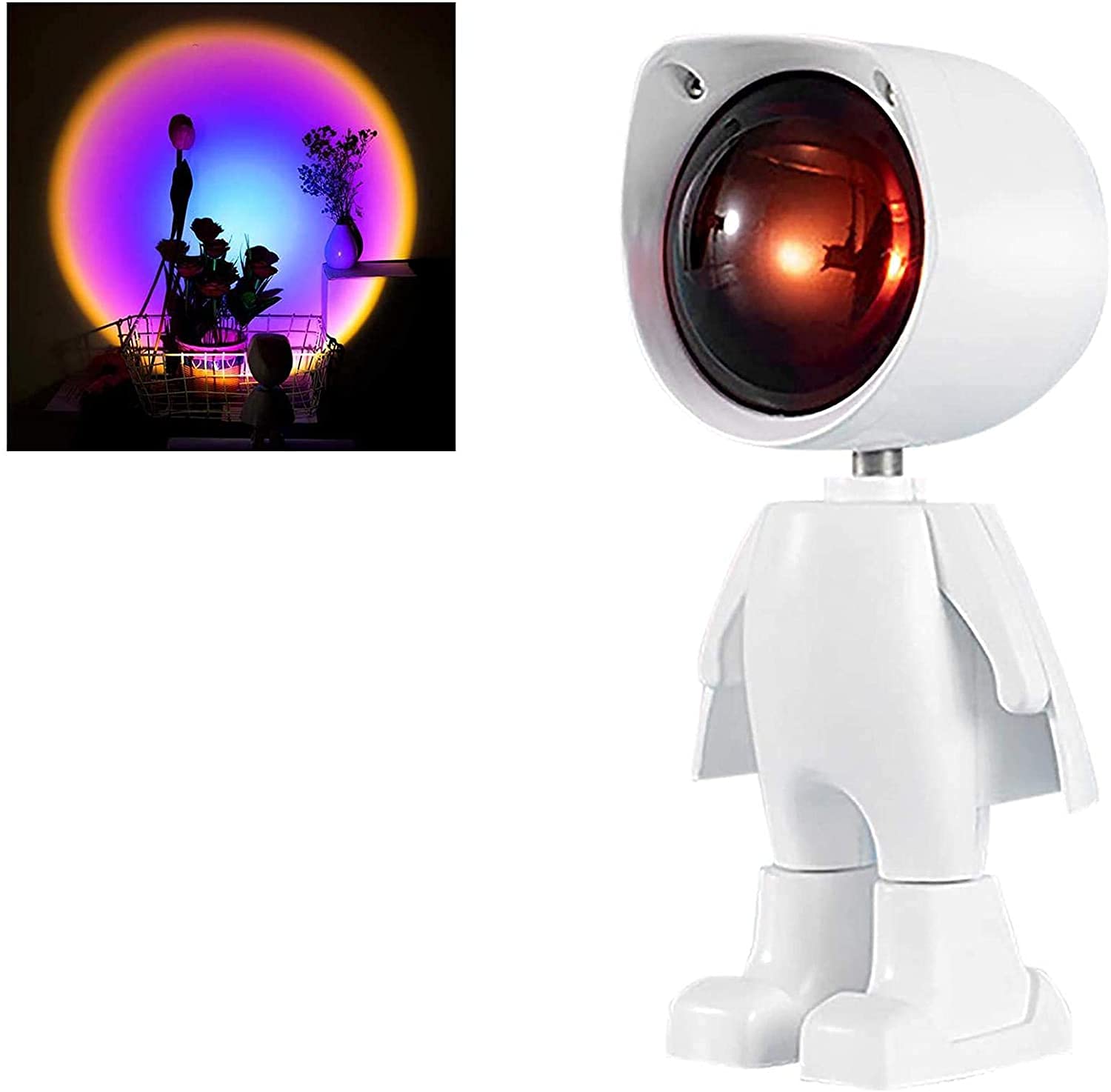 Buy Sunset Projection LED Light Robot Figure Lamp Projector Rainbow ...