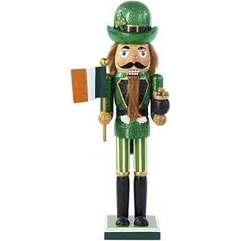 Amazon.com: Kurt Adler Irish Nutcracker with Flag and Pot of Gold, 15 ...