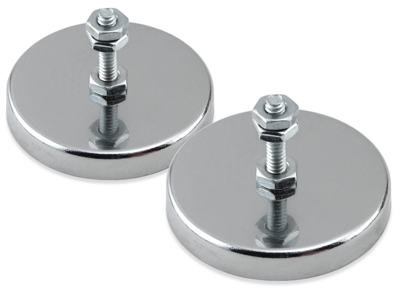Round Base Magnet Fastener with Bolt Chrome Plate Silver 1.25 Total ...