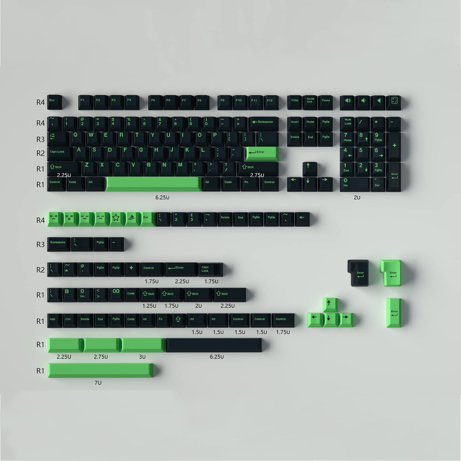 Mua Custom Keyboard Keycaps 172 Keys Full Set Double Shot Wave Keycaps ...