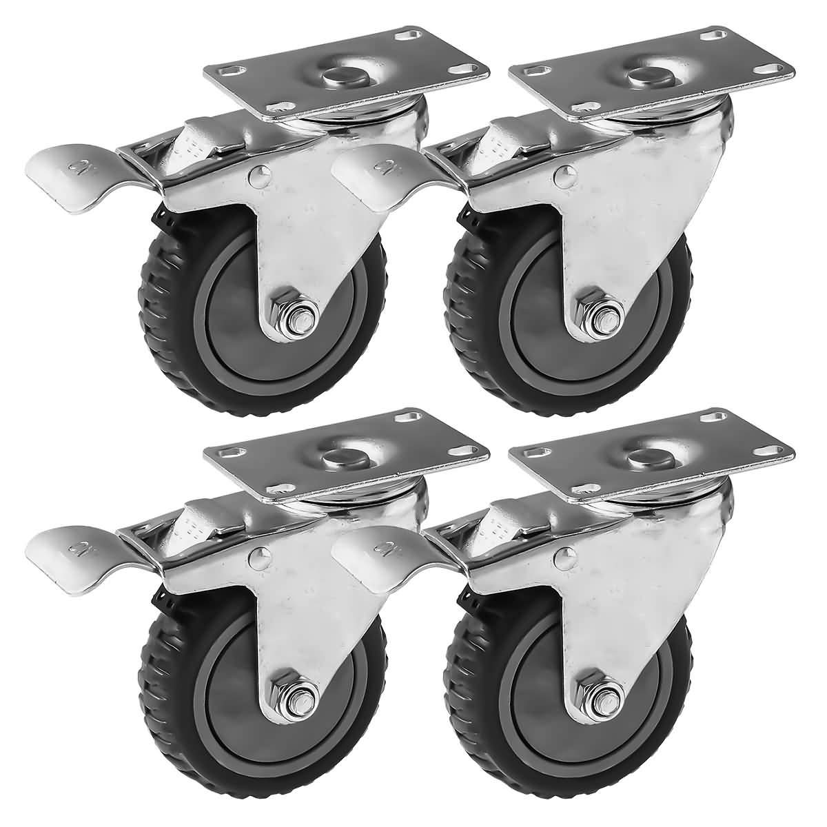 FactorDuty 4 Pack 4" Heavy Duty All Terrain Caster Wheel 360 Degree ...