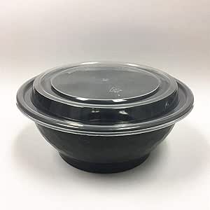 Amazon.com: 36oz Togo Ramen Bowls 150-Pack Black PP Disposable Soup ...