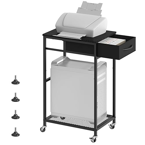 CADUKE 2 Tier PC Stand Black Computer Tower Stand CPU Stand with Fabric ...