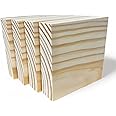 Amazon.com: 4 Pack Unfinished Wood Blocks for Crafts, 4 X 4 X 1 3/8 ...
