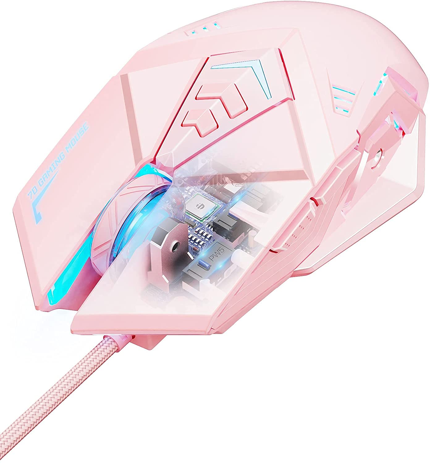 Mua INPHIC Pink Gaming Mouse. USB Optical Wired Mouse. RGB Backlight. 4 ...