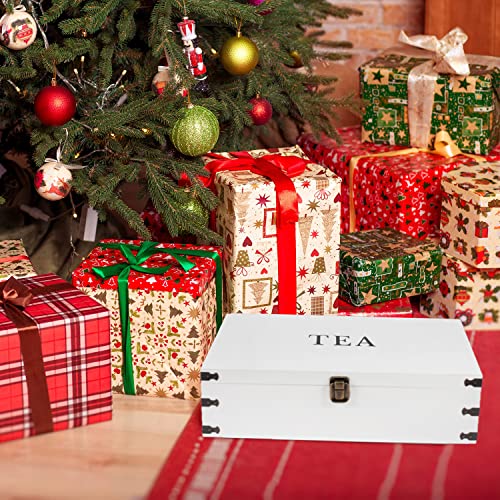 Zen Earth Inspired White Tea Box Storage Chest Big 14" x 8" x 4 ...