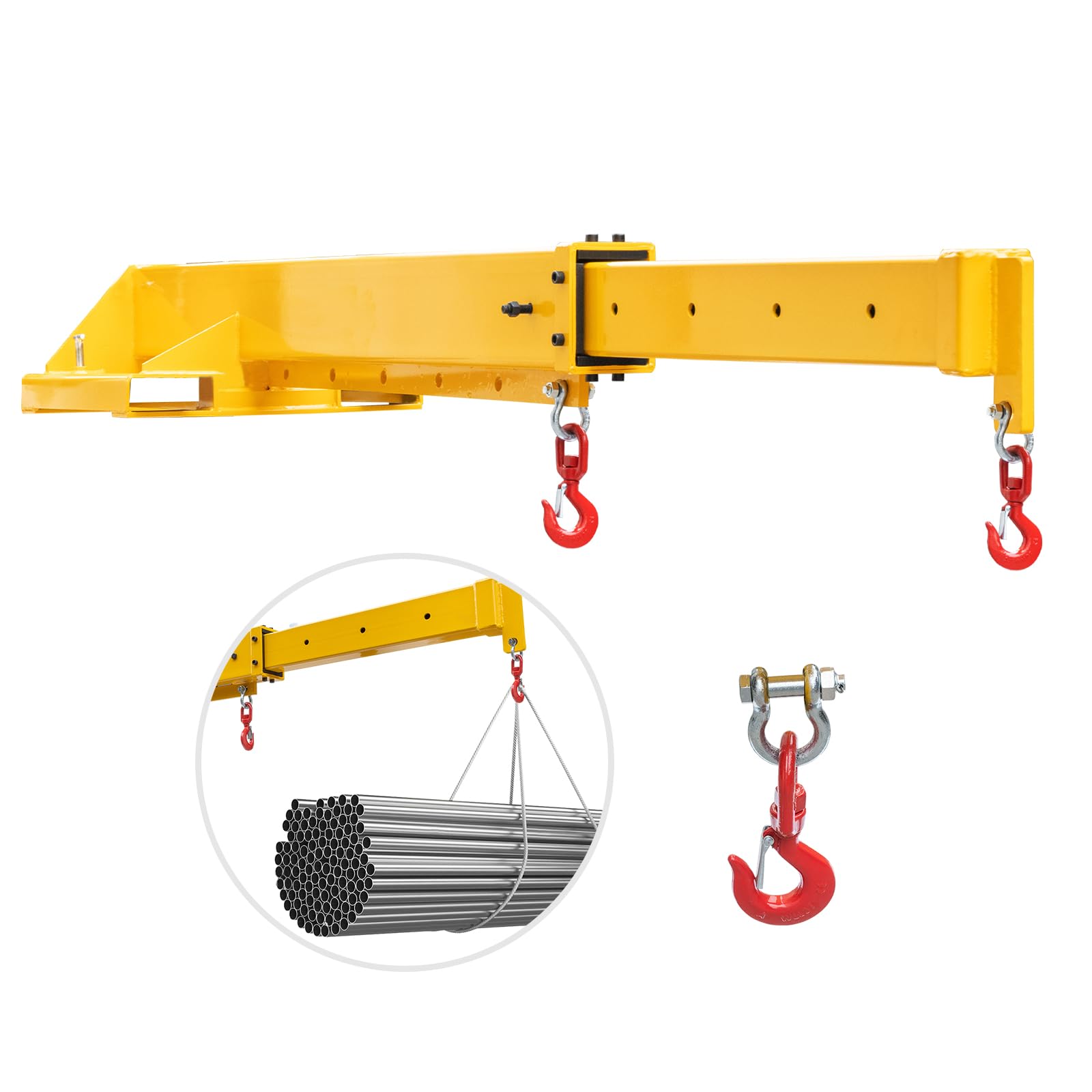 Adjustable Forklift Jib Boom Crane, 6000lbs Capacity Forklift Mounted ...