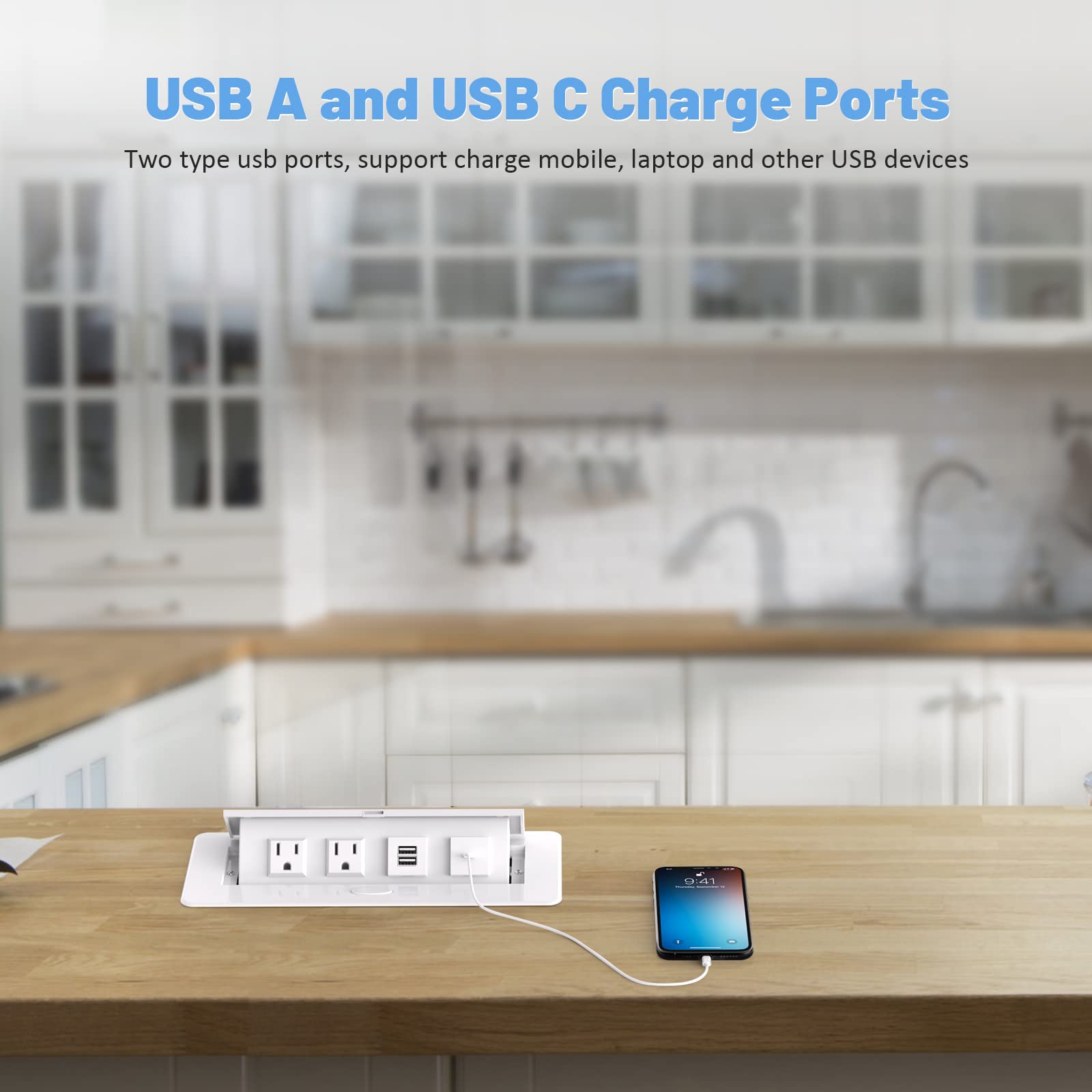 Mua Pop Up Outlets with PD 30W USB Ports, Recessed Hidden Countertop ...