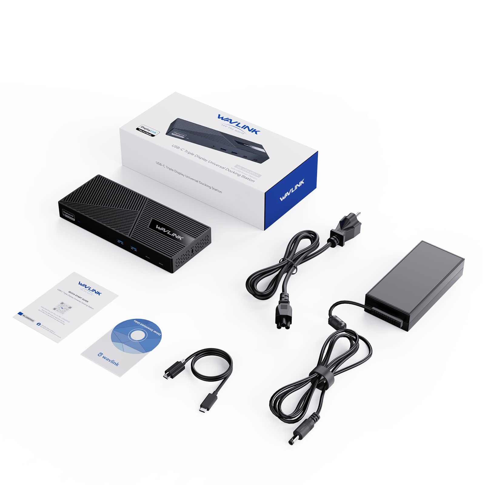 WAVLINK Displaylink Docking Station 3 Monitors With 130W Power Delivery ...