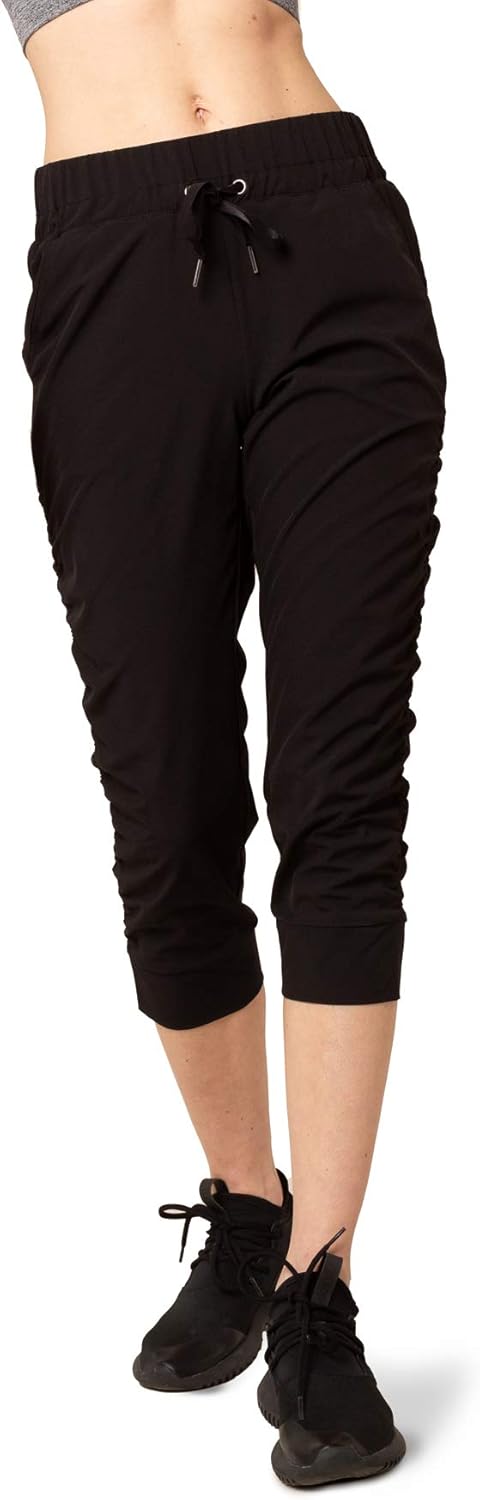 Kyodan Women’s Elastic Waistband Capri with Side Pockets, Folded Hem ...