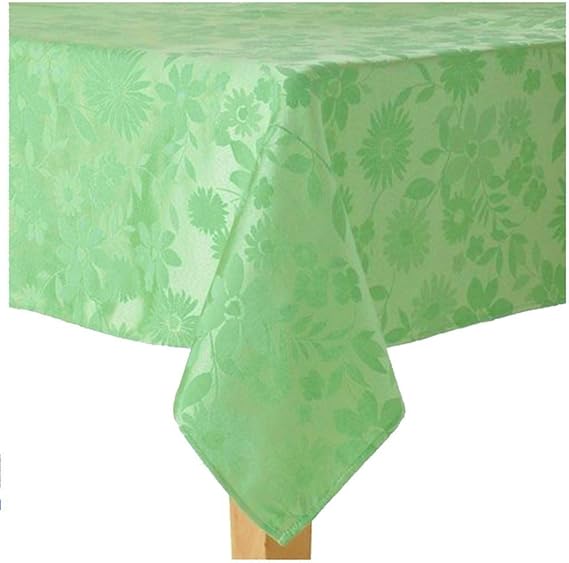 Amazon.com: Spring Floral Mint Green Embossed Fabric Tablecloth 70 ...