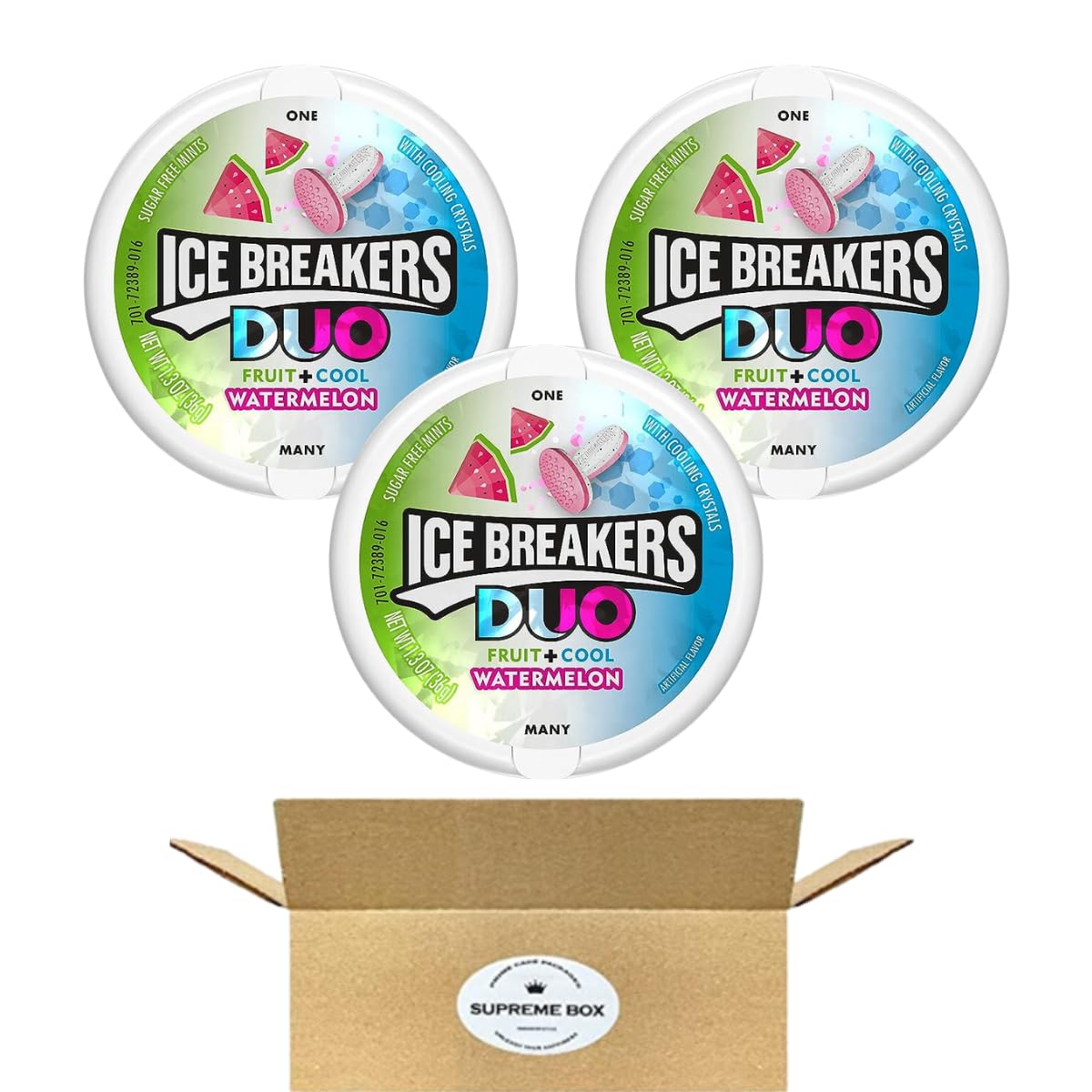 Mua ICE BREAKERS Fruit + Cool Watermelon Sugar Free Mints 1.3 oz Tins ...