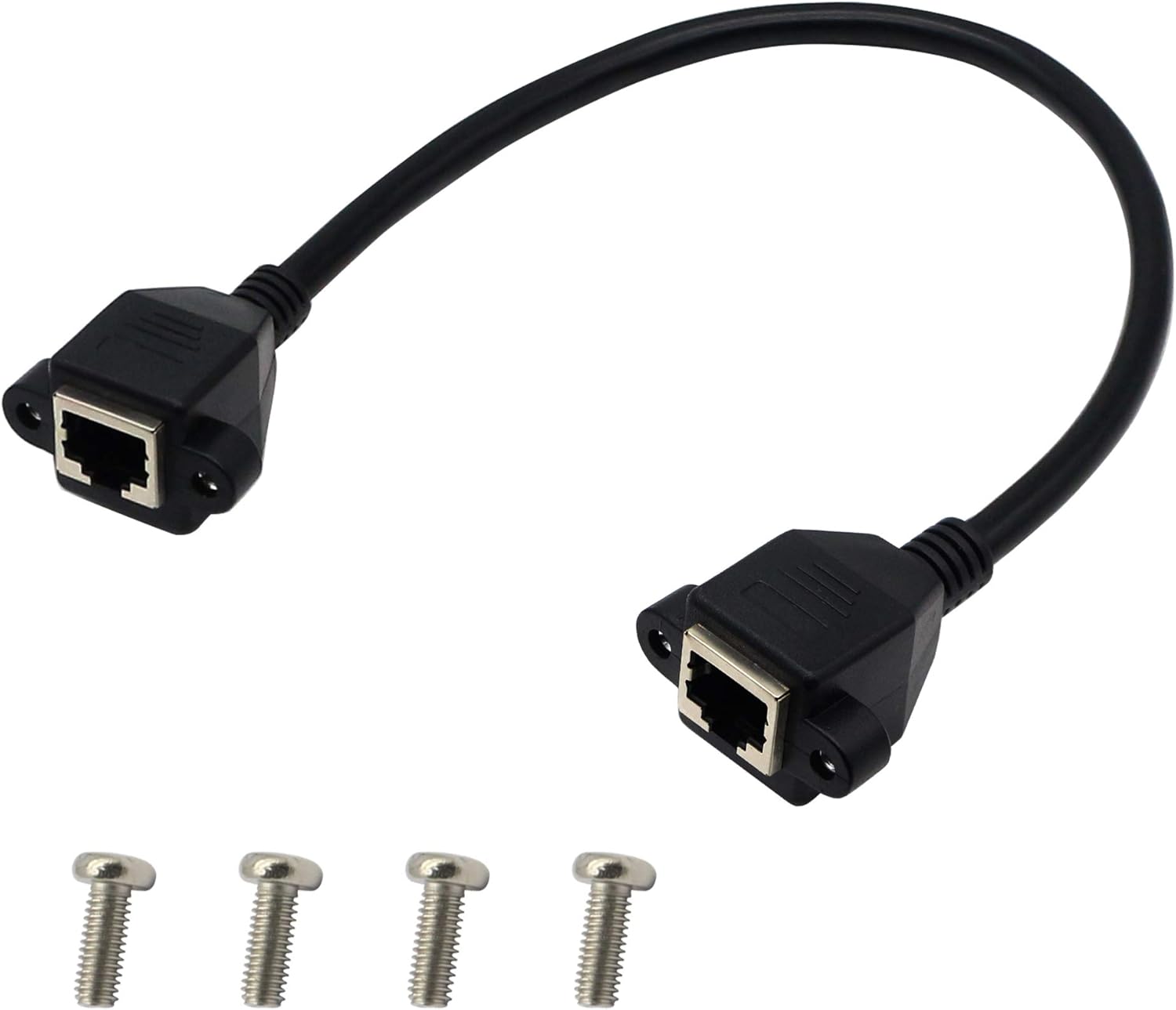 1ft Ethernet Network Female to Female Screw Panel Mount Shielded Cat6 ...