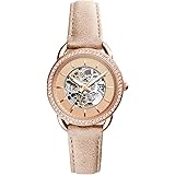 Fossil Damen Skeleton Mechanik Smart Watch Armbanduhr mit Leder Armband ...