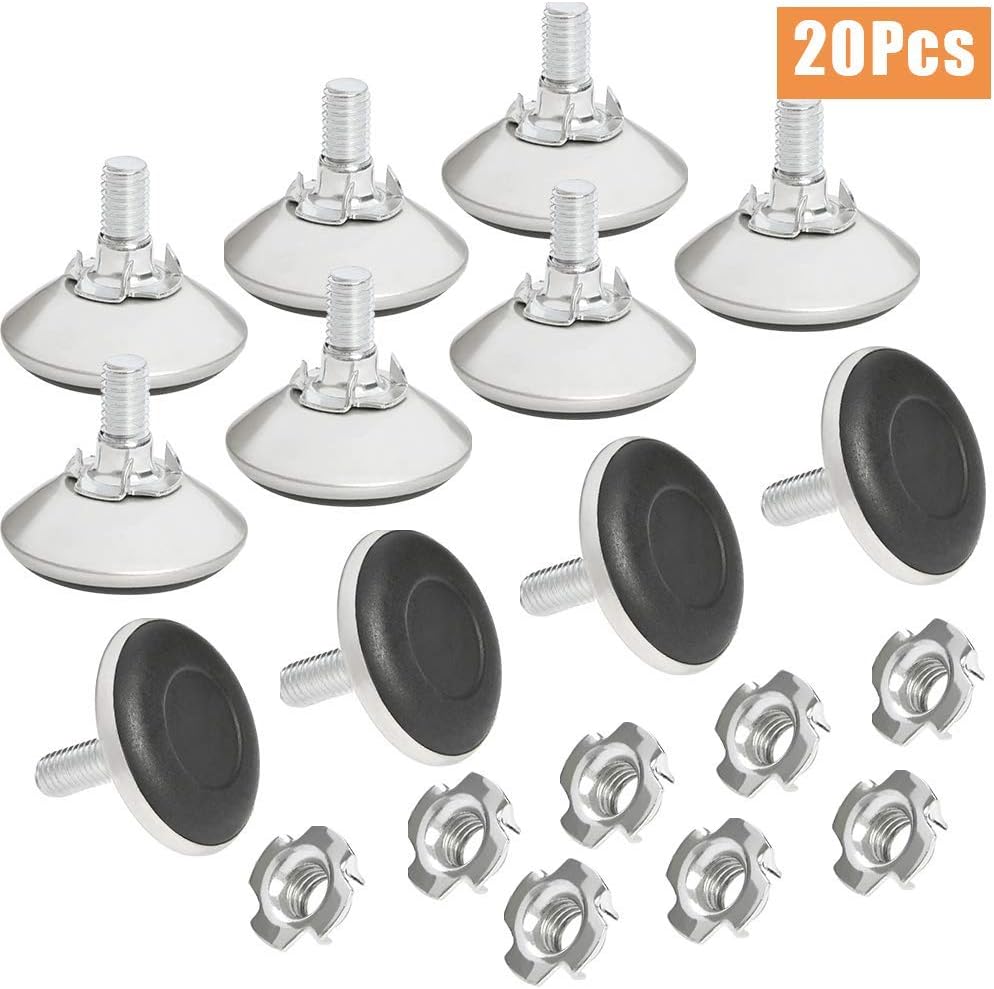 YOTINO M8 Adjustable Leveling Feet 20Pcs Furniture Table Legs Glide ...