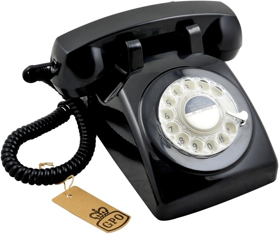 Retro Telefon ROTARY DIAL - 1970er Design in schwarz: Amazon.de: Elektronik