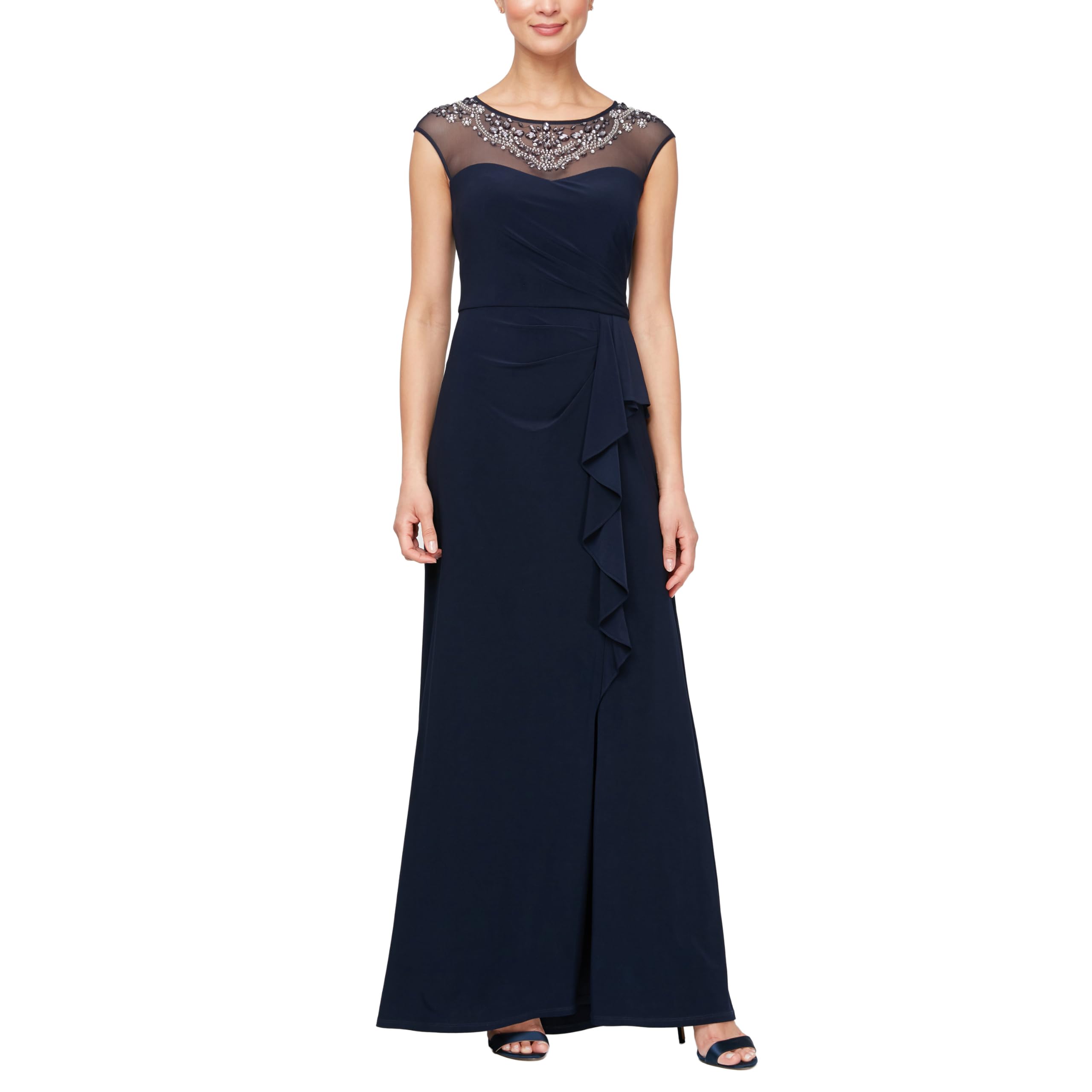 Alex Evenings Women's Long A-line Mother of The Bride Dress with ...