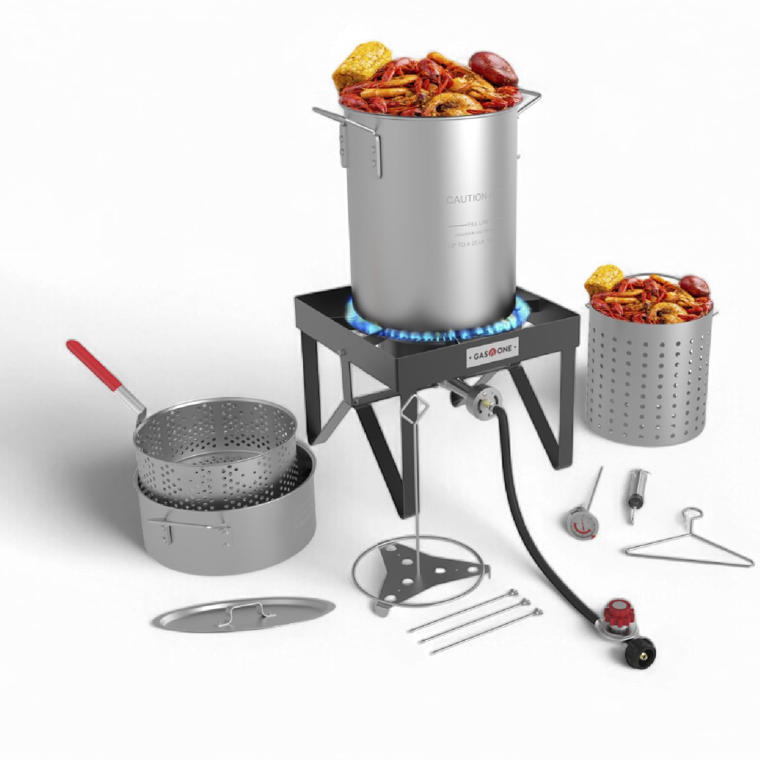 GasOne Seafood Boil Kit, 30QT & 10QT Propane Burner Set for Crawfish ...