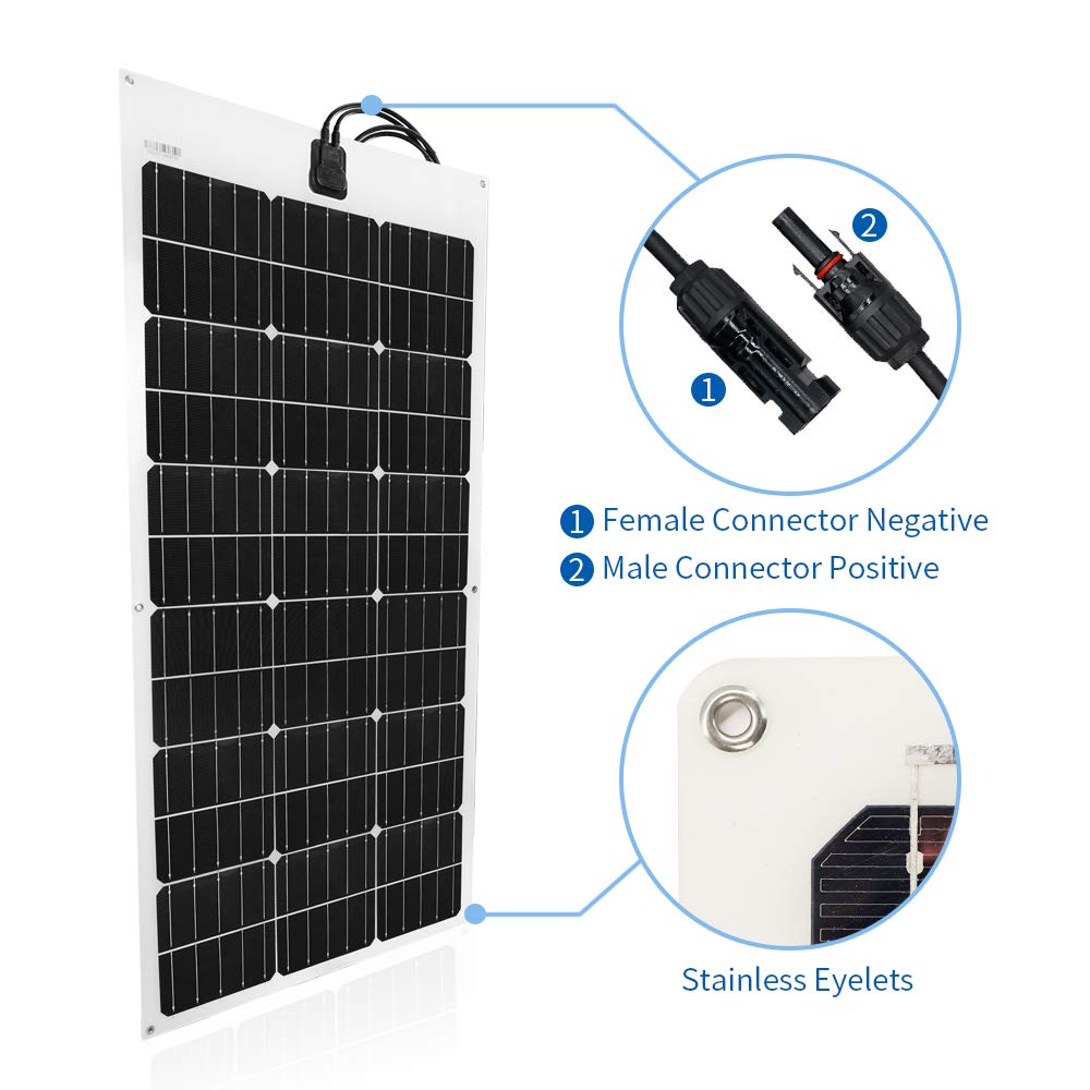 Tp-solar 100W flexible solar panel 12 V monocrystalline silicon light ...