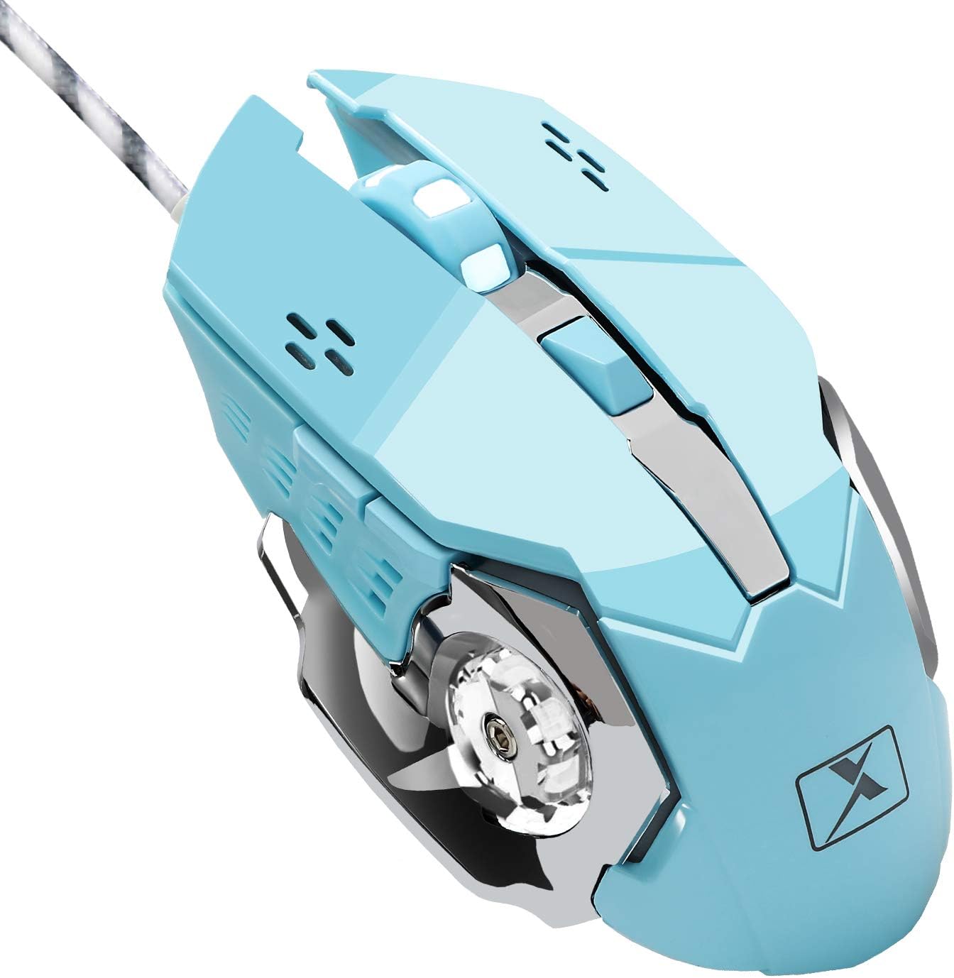 Amazon.com: Blue Gaming Mouse, LED Backlit Optical Game Mice Ergonomic ...