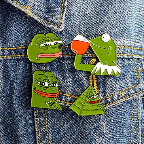 SMUG Pepe Frog Hard Enamel Lapel pin Brooch Kermit Pin Kermit Sipping ...