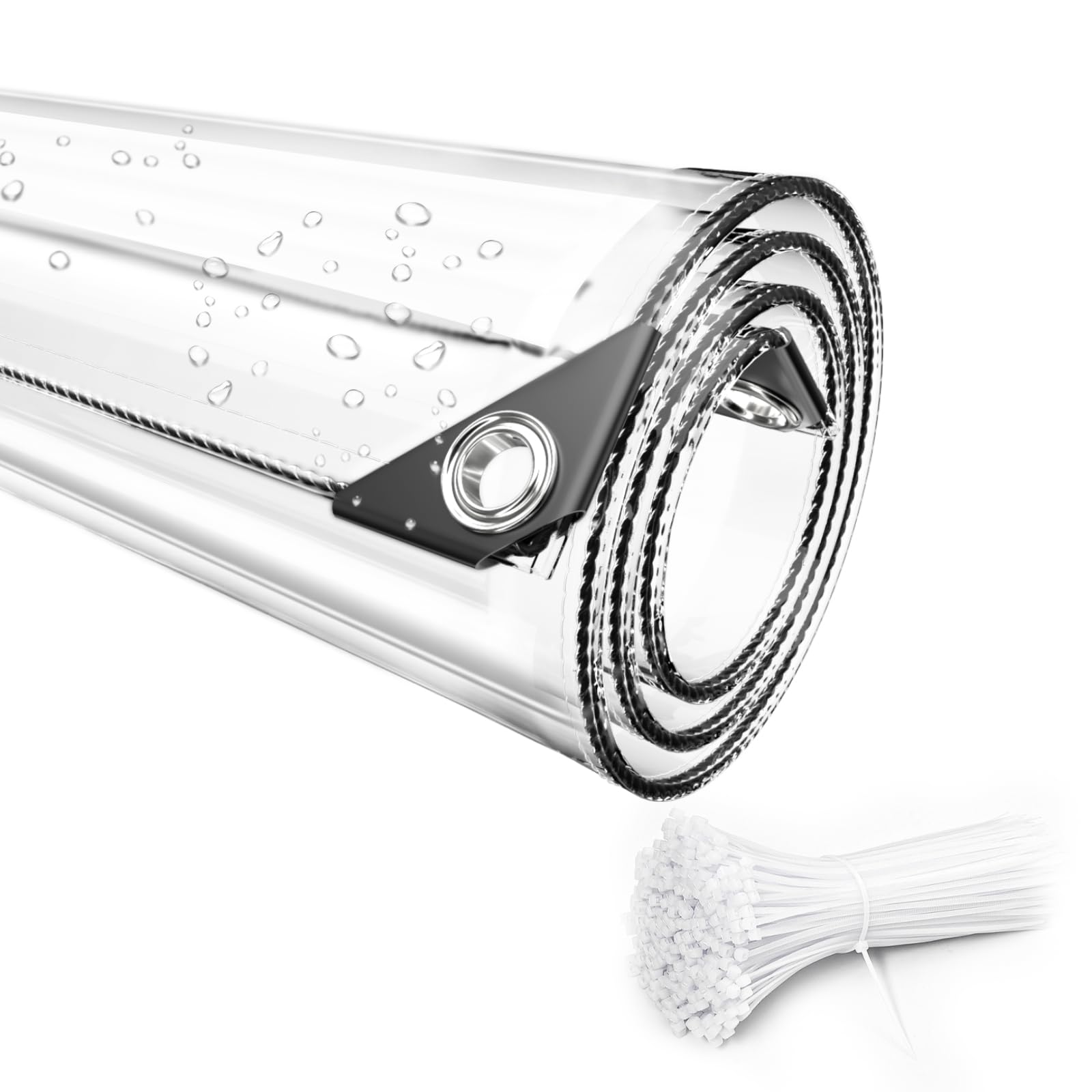 3 x 6 ft Clear Waterproof Tarp, Heavy Duty Trap, PVC Foldable Outdoor ...