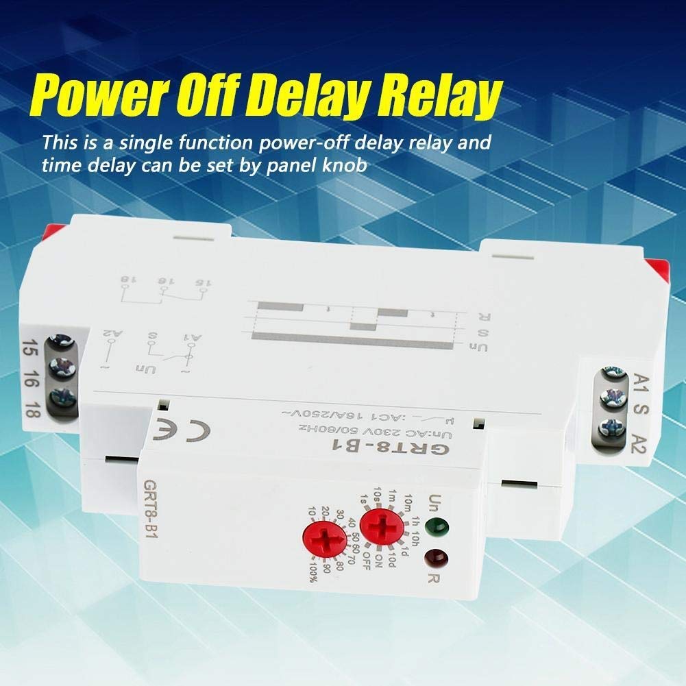 AC Relay,AC 220V GRT8-B1 Mini Power Off Delay Time Relay Timer Relay ...