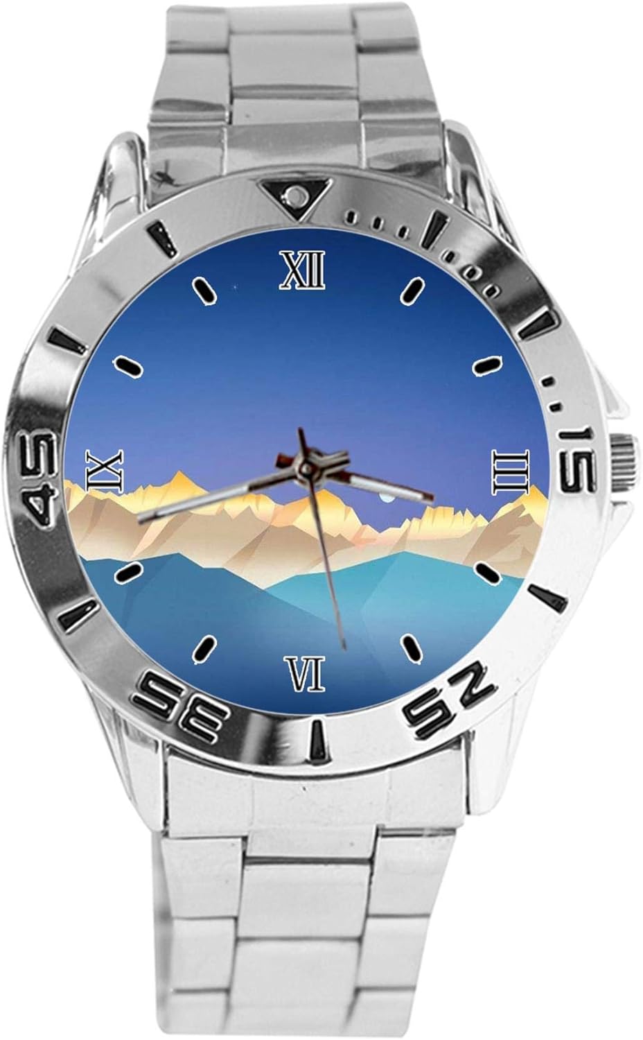 Night Mountain Men's Watches Stainless Steel Analog Waterproof Wrist ...