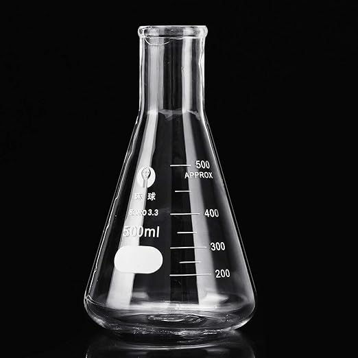 ExcLent Flacon De Fiole Conique Erlenmeyer En Verre De Laboratoire, 500 Ml, Avec Verrerie De ...