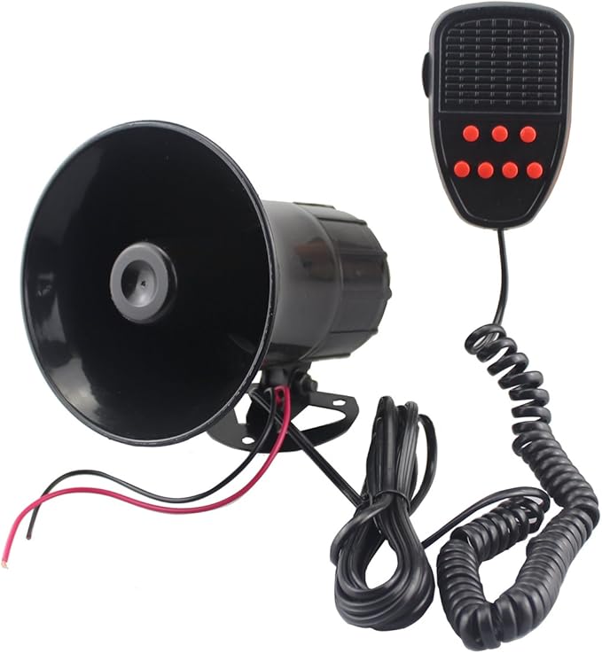 Gampro auto sirena altoparlante, 12 V 50 W 7 toni suono elettronico ...