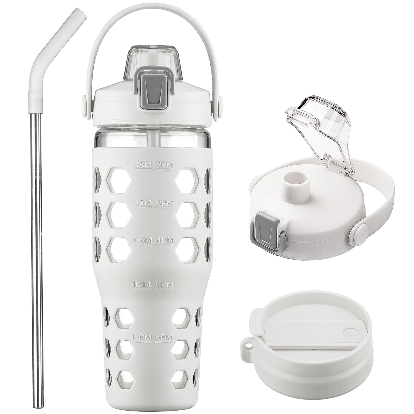 mukoko-32-oz-glass-tumbler-with-straw-glass-water-bottles-with-time