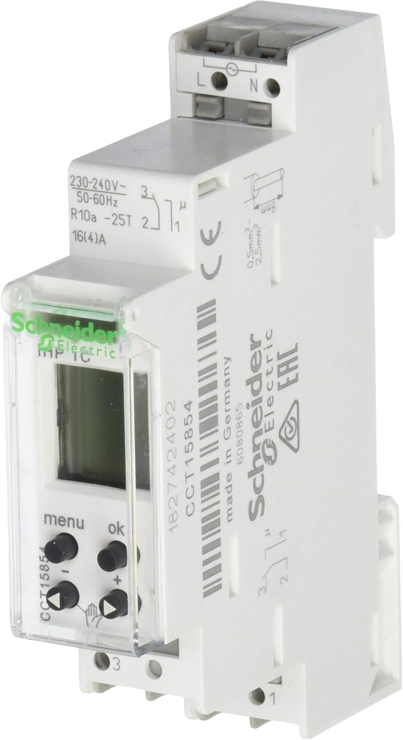 Schneider CCT15854 Programmable Digital TIME SWITCHES 24H/7D 18MM 1 ...