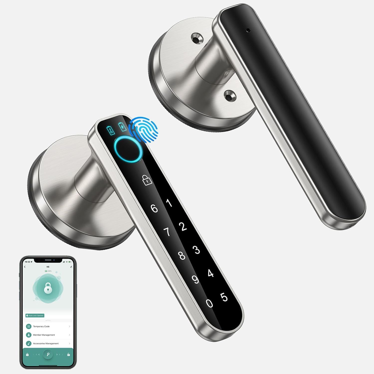 Fingerprint Door Lock-Smart Door knob?biometric Door Lock?with passcode ...