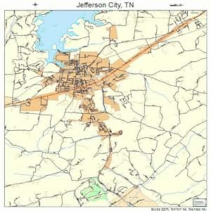 Amazon.com: Large Street & Road Map of Jefferson City, Tennessee TN ...