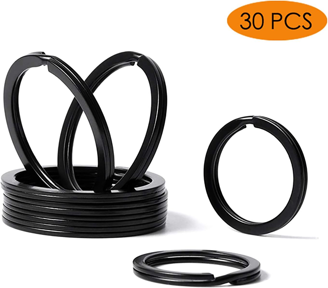 Amazon.com: Flat Key Rings 30 Pieces 1 inches Flat Key Rings Metal ...