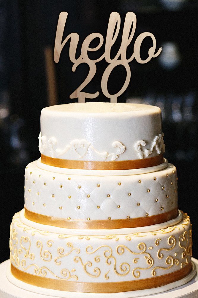 Hello 20 Cake Topper 20th Birthday Cake Topper Milestone Birthday ...