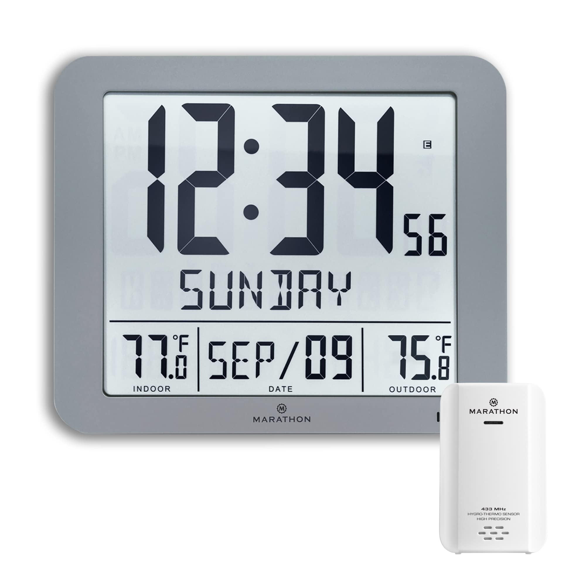 Mua MARATHON Slim Atomic Wall Clock, Graphite Gray - Large 10-Inch Full ...