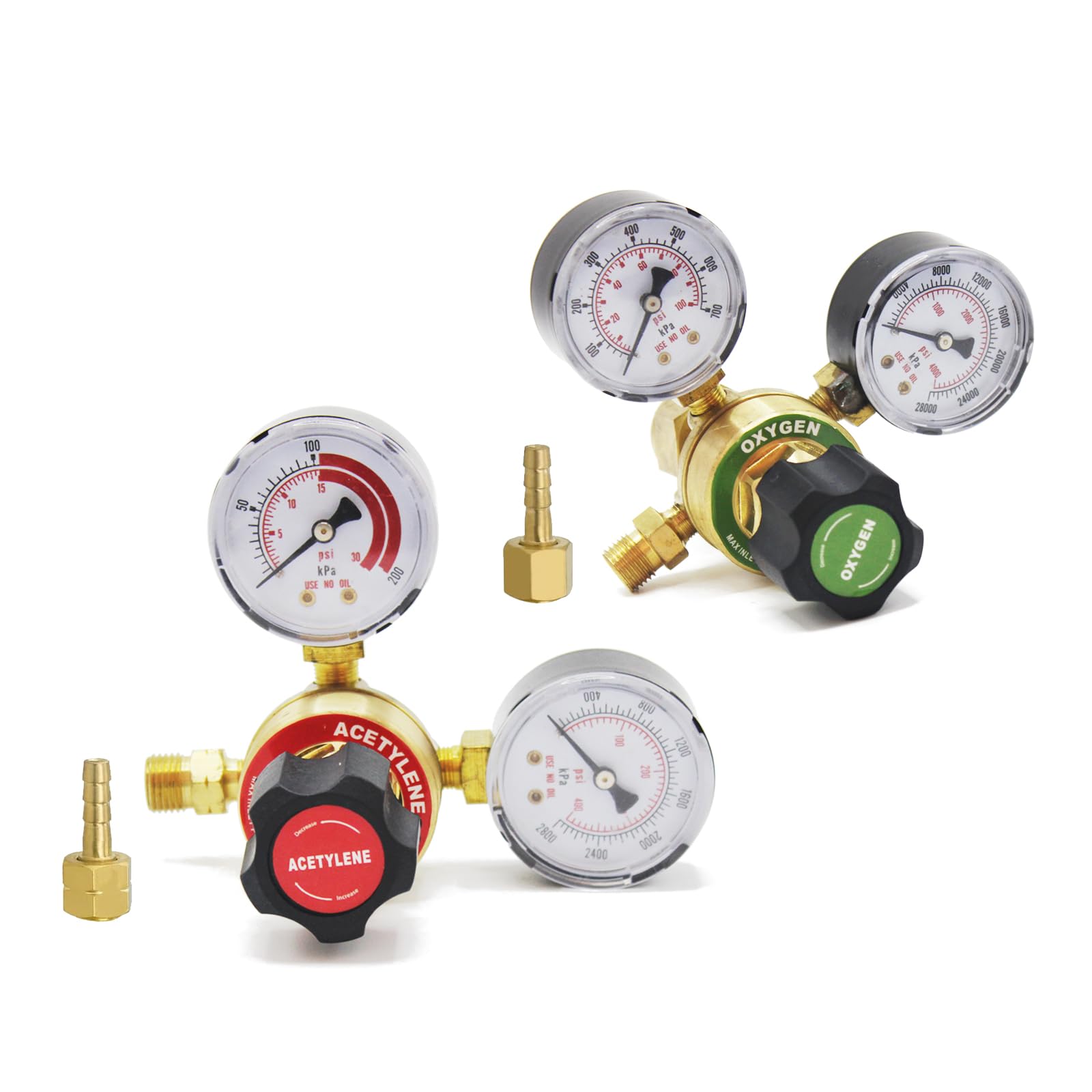 JZWELD Oxygen Acetylene Regulator Set, Welding Cutting Torch Regulators ...