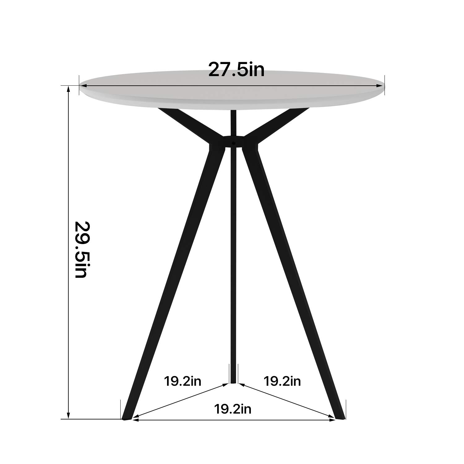 Small White Round Conference Table Round Dining Table with 3 Legs Home ...