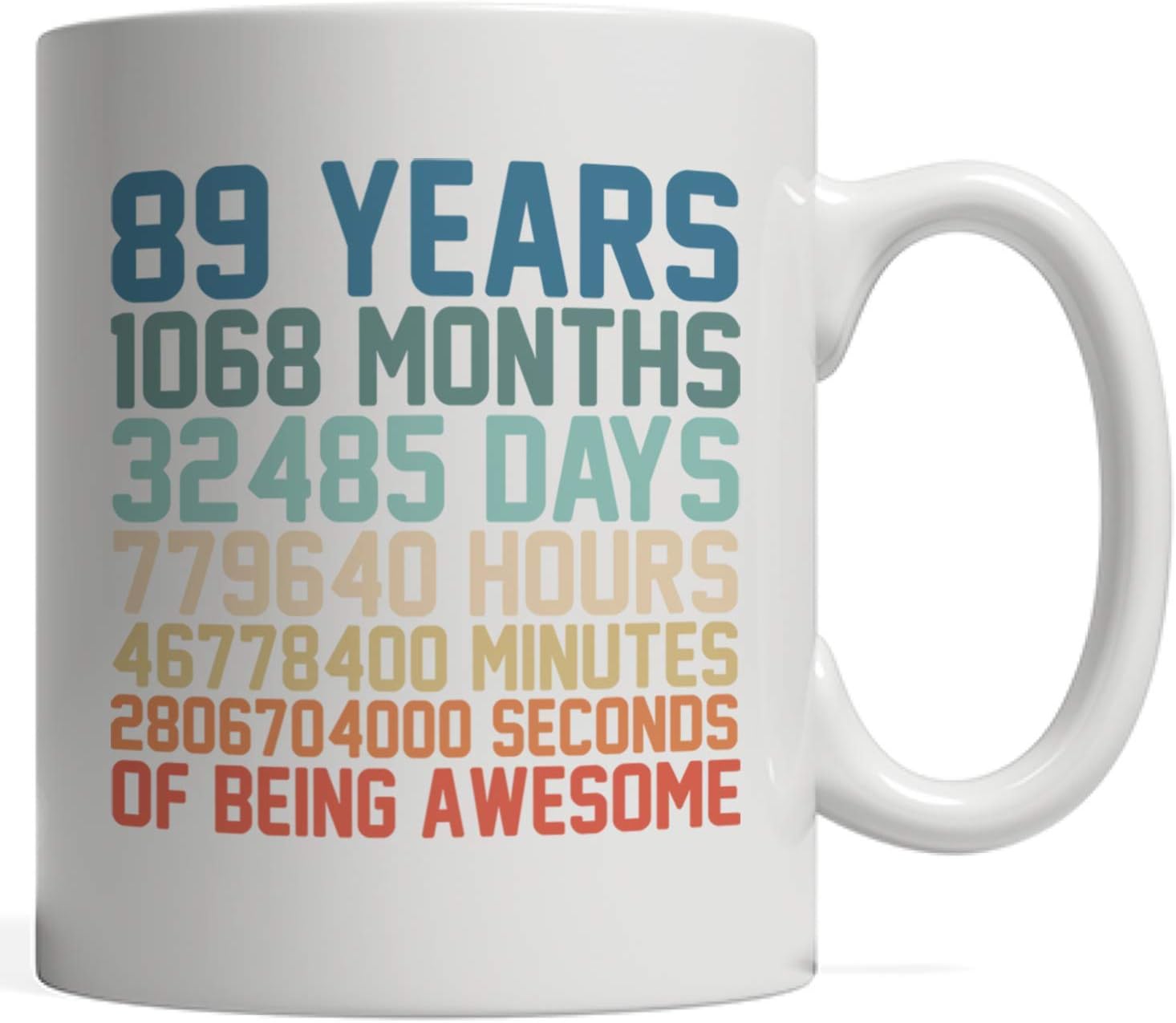 Amazon 89 Years Old Anniversary Math Mug 89th Birthday Vintage 