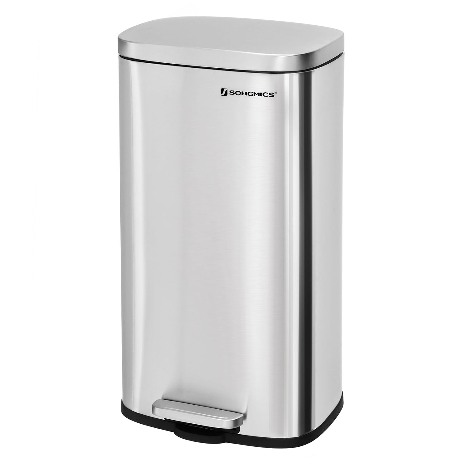 Waste & Recycling SONGMICS Waste Bin Stainless Steel Silver 30L Home