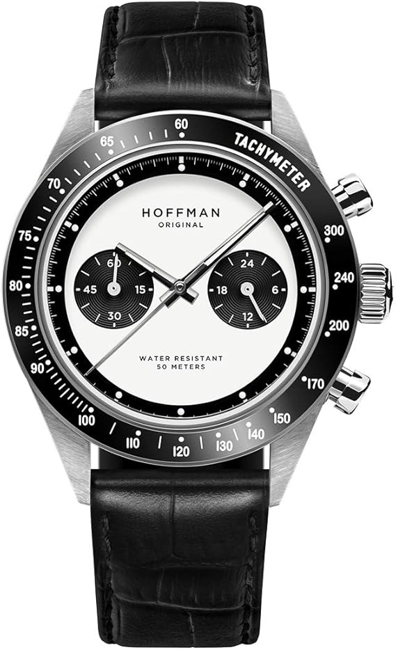 Hoffman Watches Racing 40 Panda Chronograph Hybrid Mechanical Quartz ...