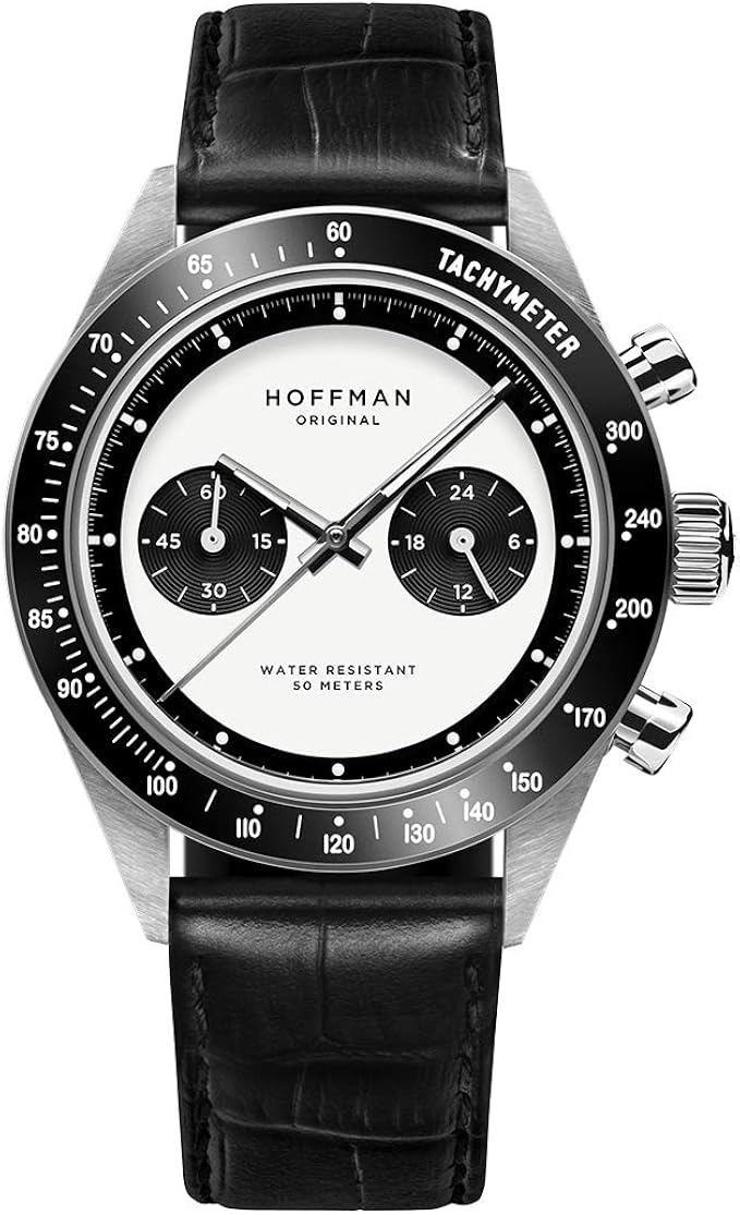 Hoffman Watches Racing 40 Panda Chronograph Hybrid Mechanical Quartz ...