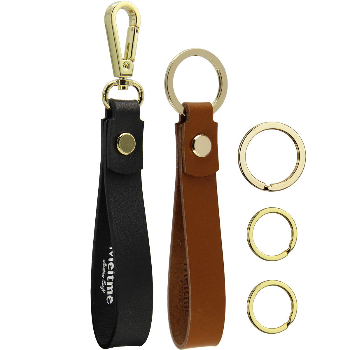 Amazon.com: Meitme Genuine Leather Car Key Chain for Men and Women ...