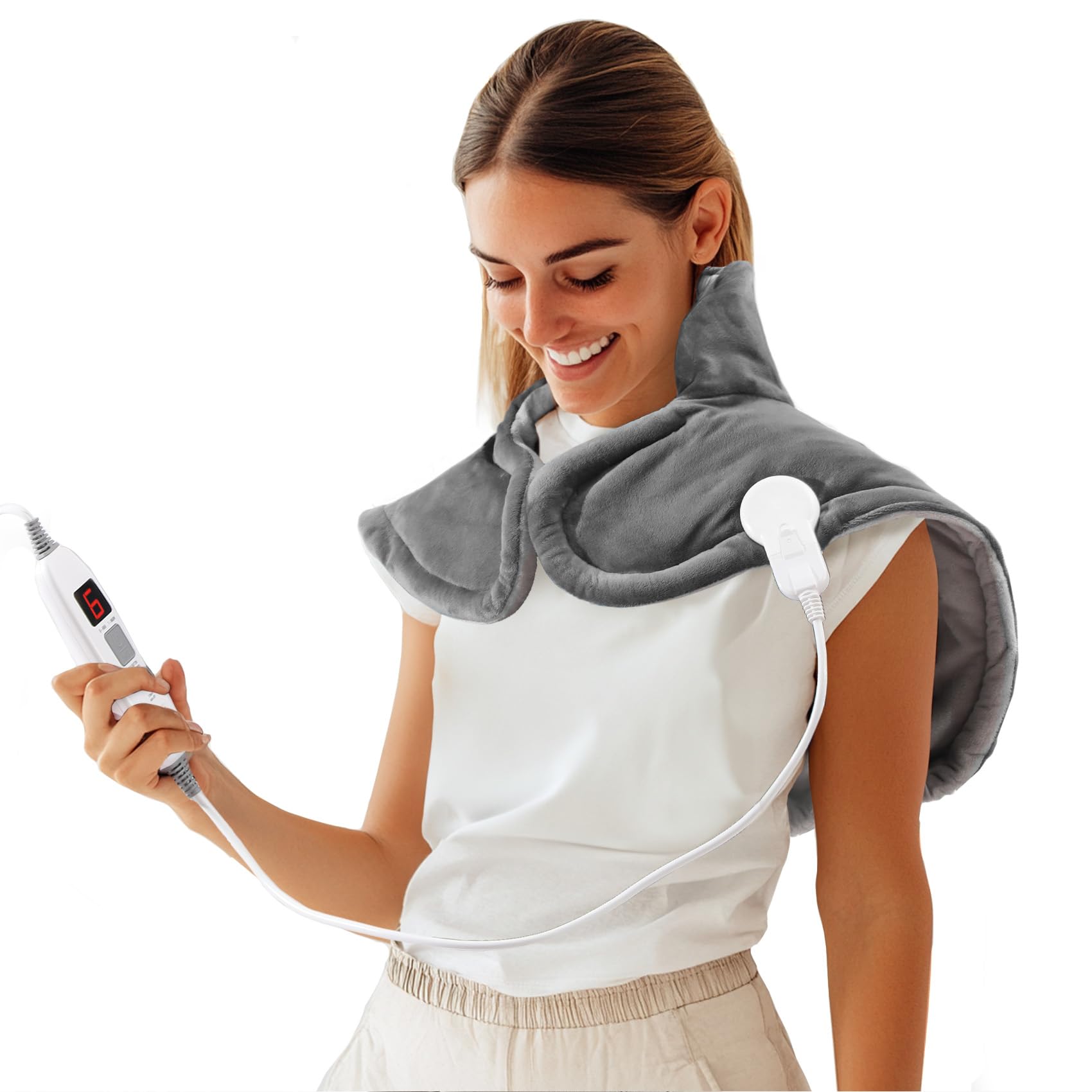 Heating Pad for Neck and Shoulders and Back, Weighted Neck and Shoulder ...